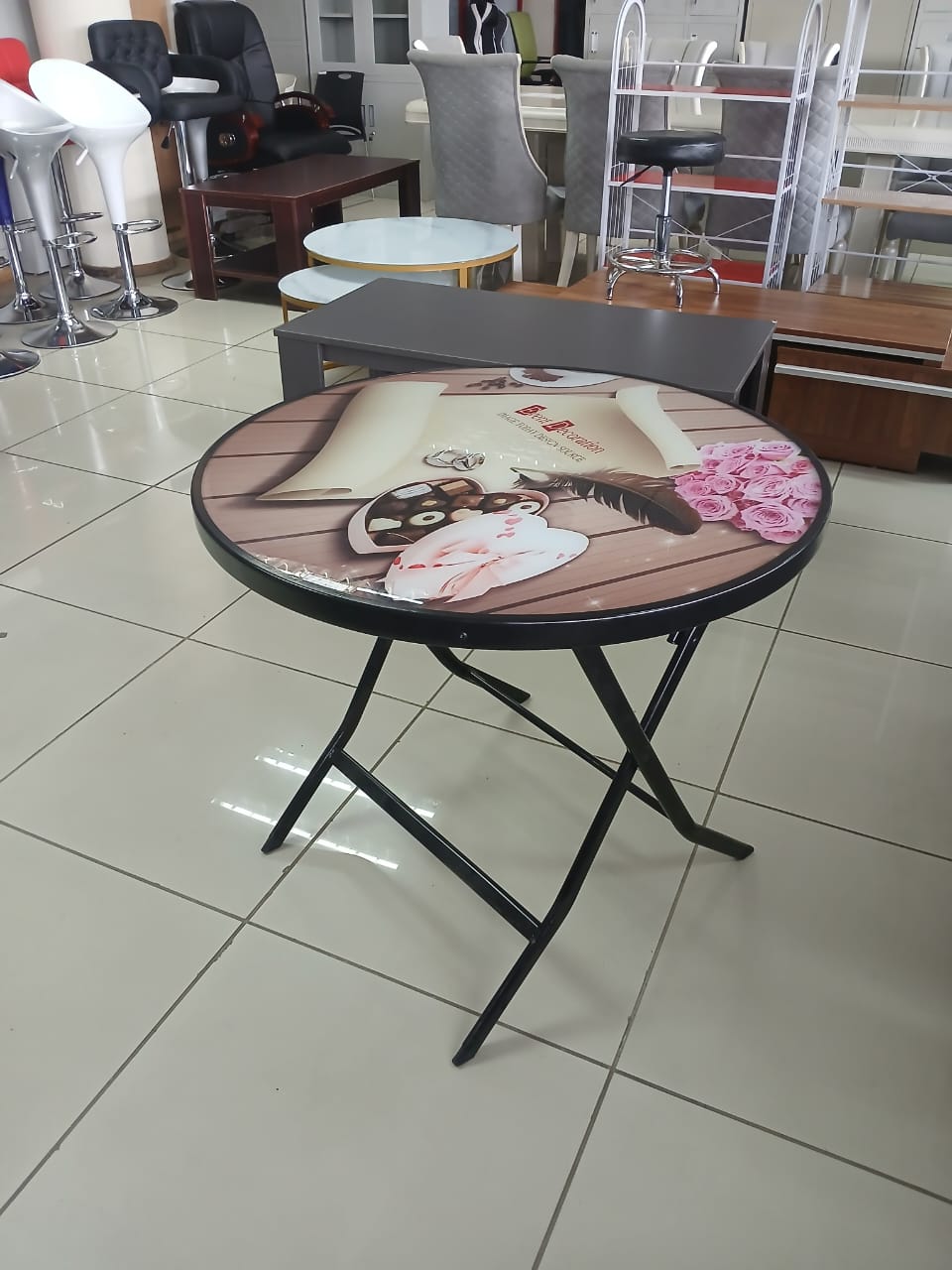 Round Foldable Glass Table - Furniture Master Kenya-Syokimau